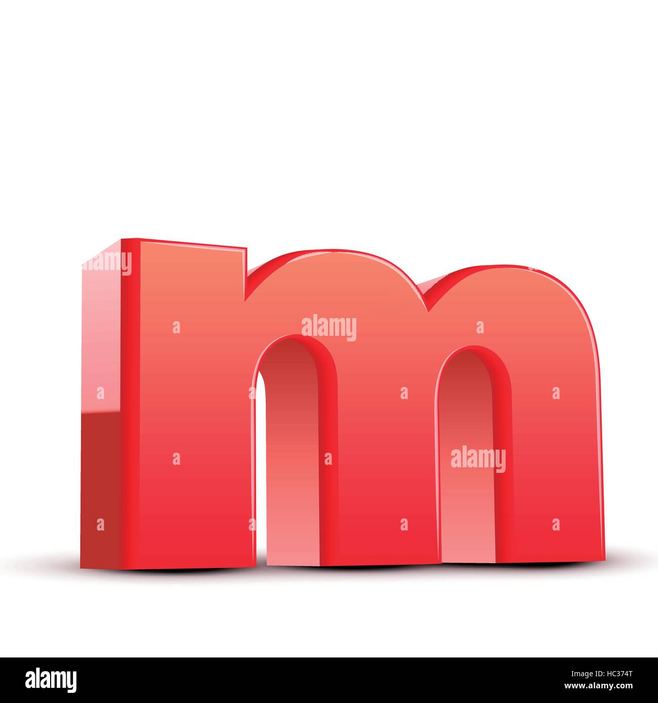 3d red letter m isolated white background Stock Vector Image & Art - Alamy