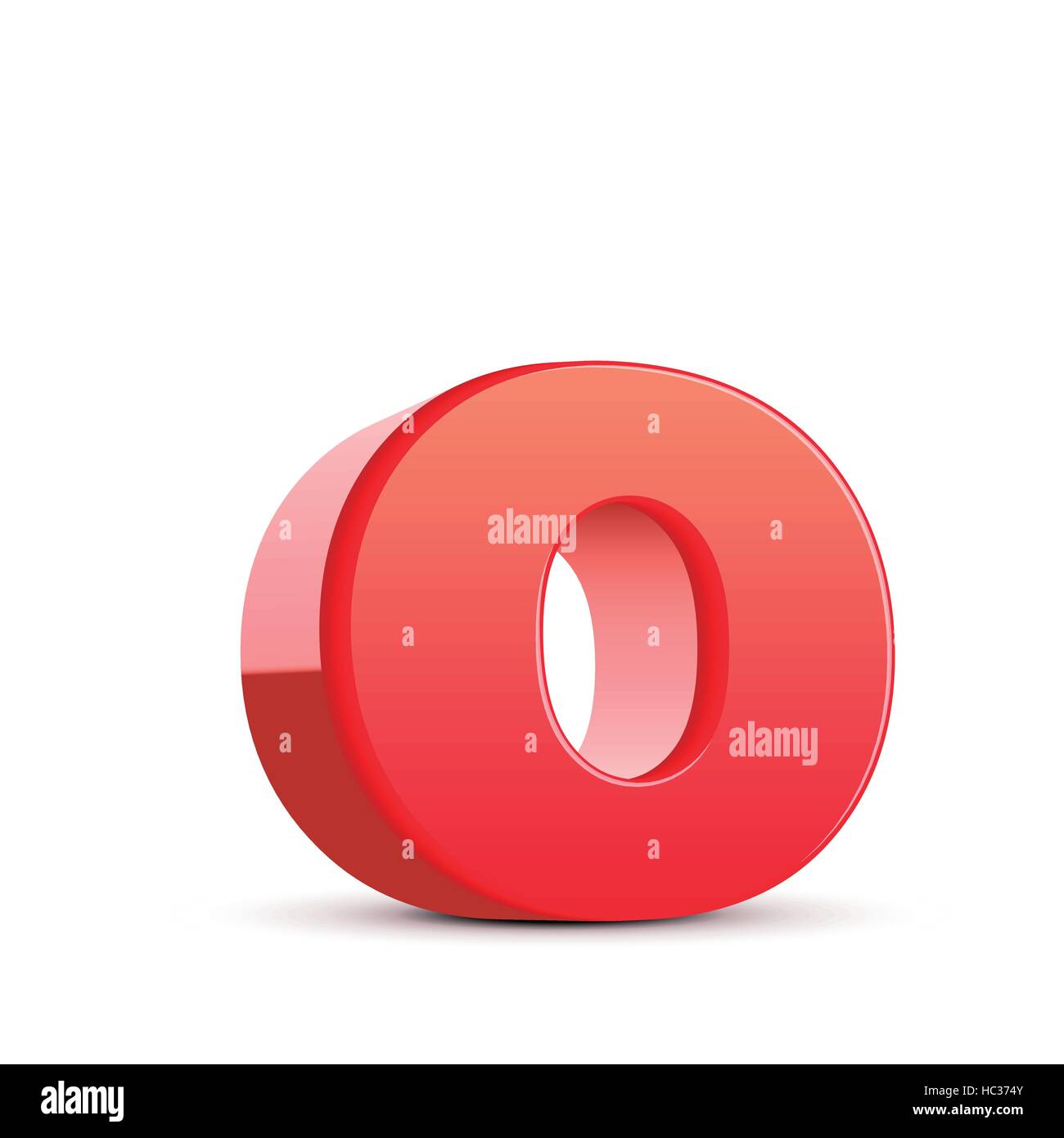 3d red letter o isolated white background Stock Vector Image & Art - Alamy