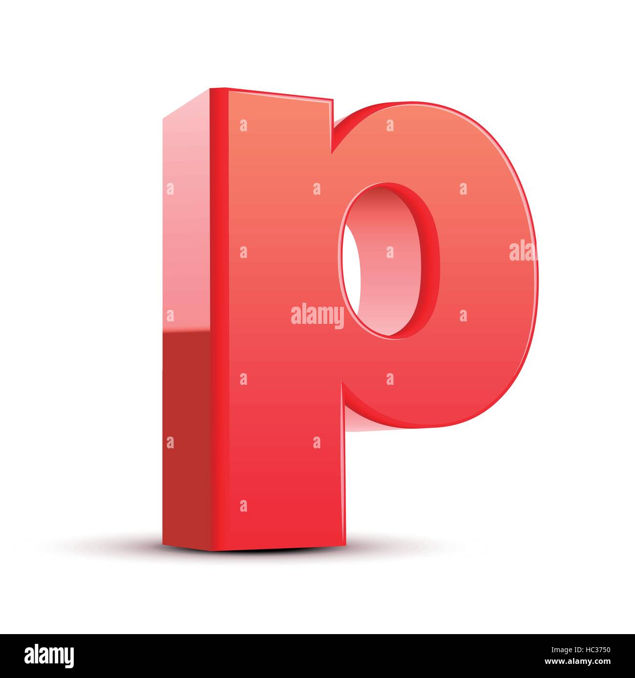 3d red letter p isolated white background Stock Vector Image & Art - Alamy