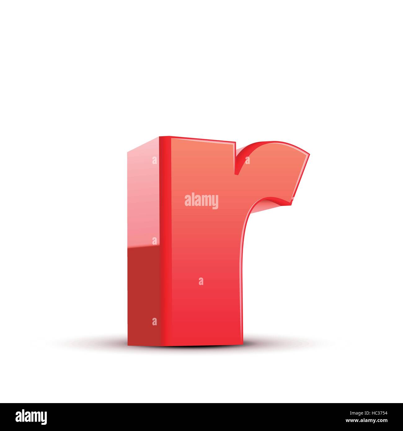 3d red letter r isolated white background Stock Vector Image & Art - Alamy