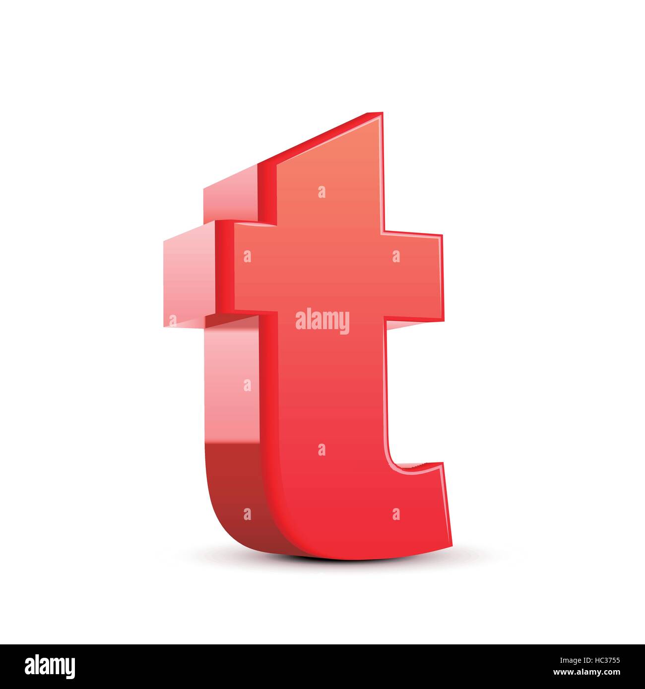 3d red letter t isolated white background Stock Vector Image & Art - Alamy