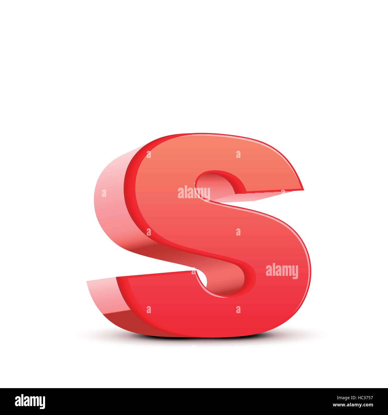 3d red letter s isolated white background Stock Vector Image & Art - Alamy