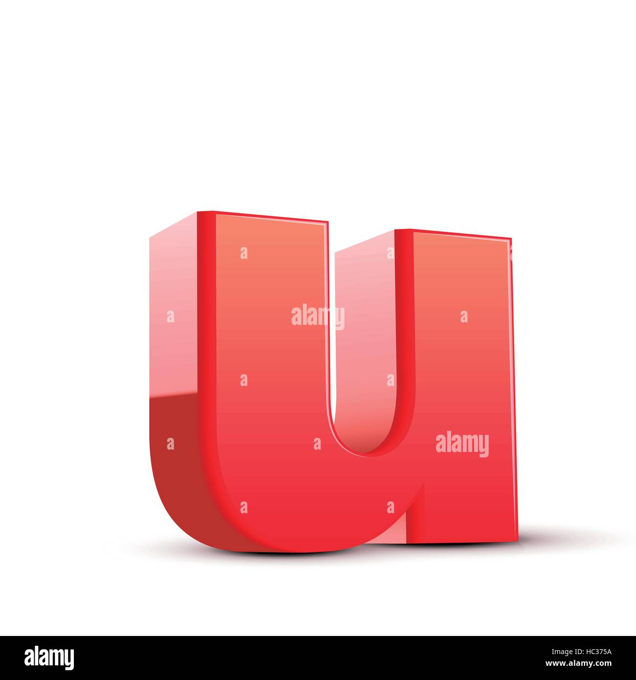 3d red letter u isolated white background Stock Vector Image & Art - Alamy