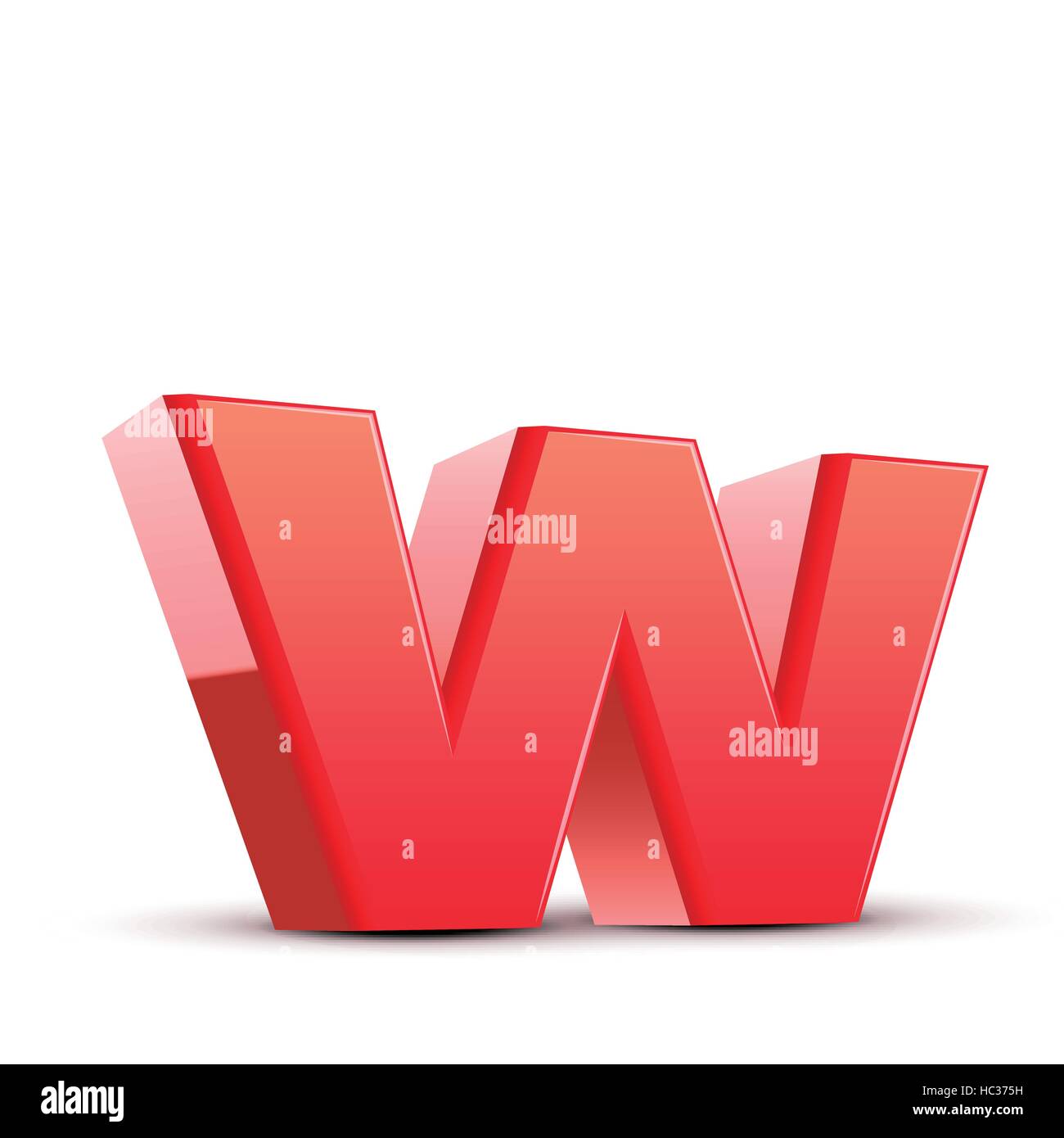 3d red letter w isolated white background Stock Vector Image & Art - Alamy