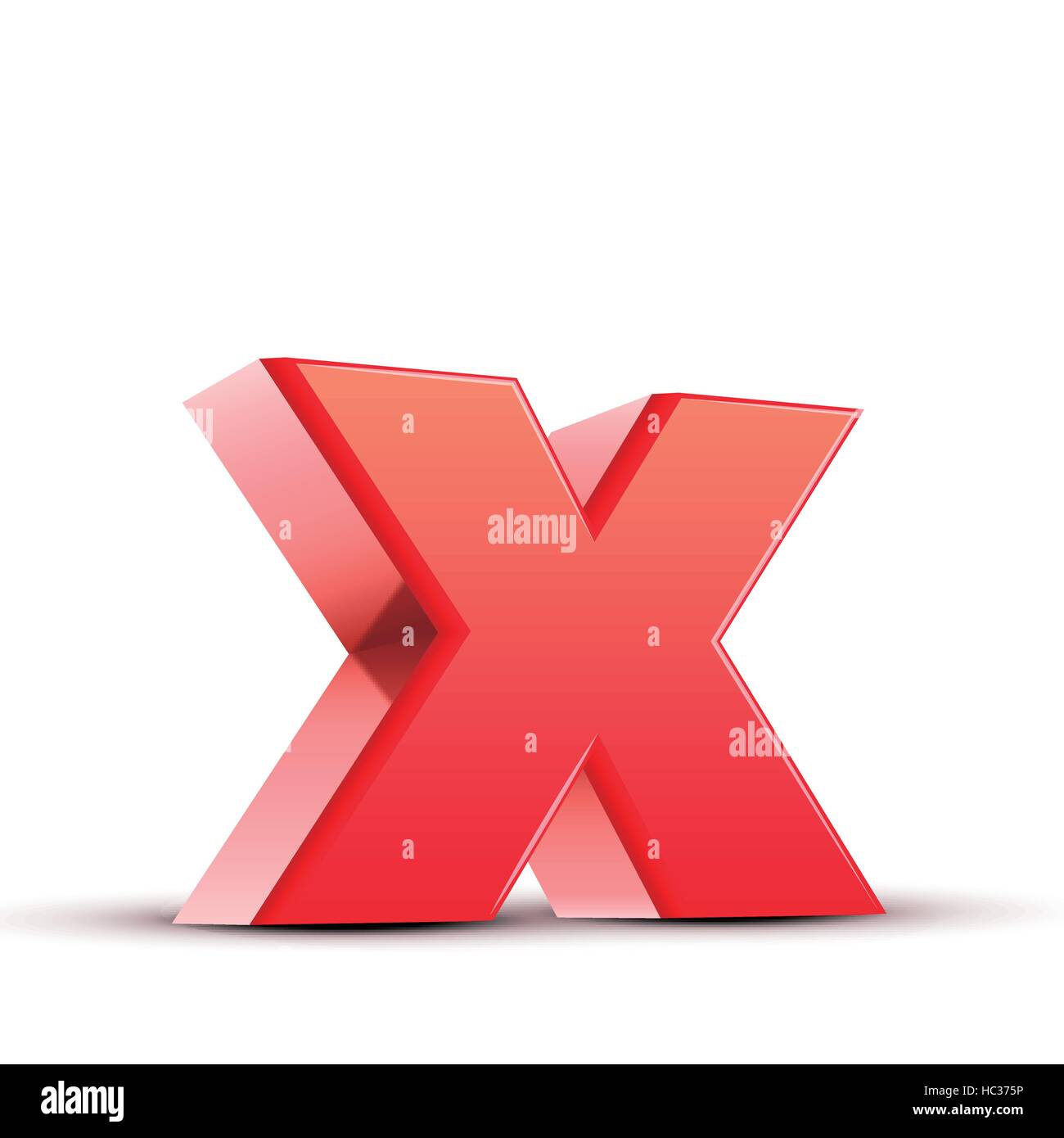 3d red letter x isolated white background Stock Vector Image & Art - Alamy