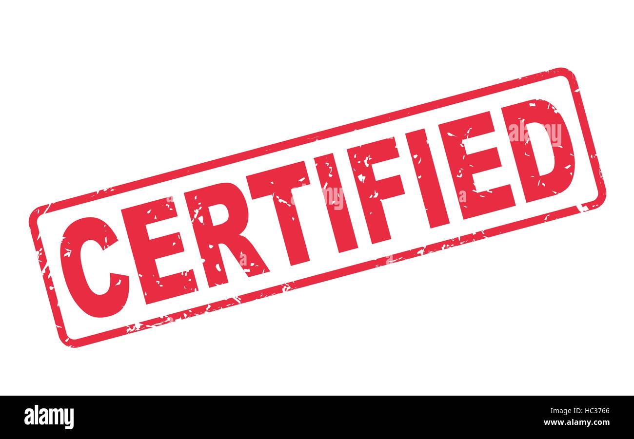 stamp certified with red text over white background Stock Vector Image ...