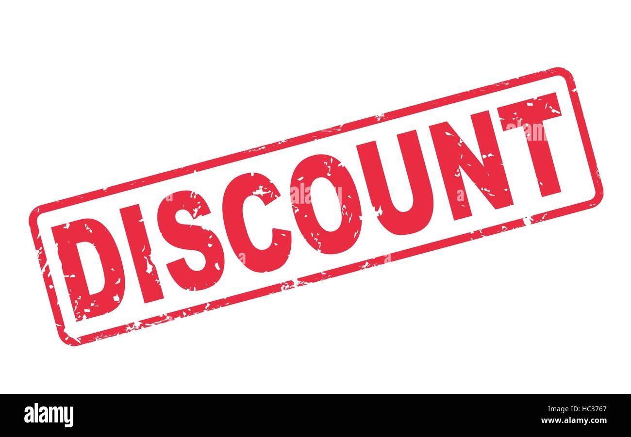 stamp discount with red text over white background Stock Vector Image ...