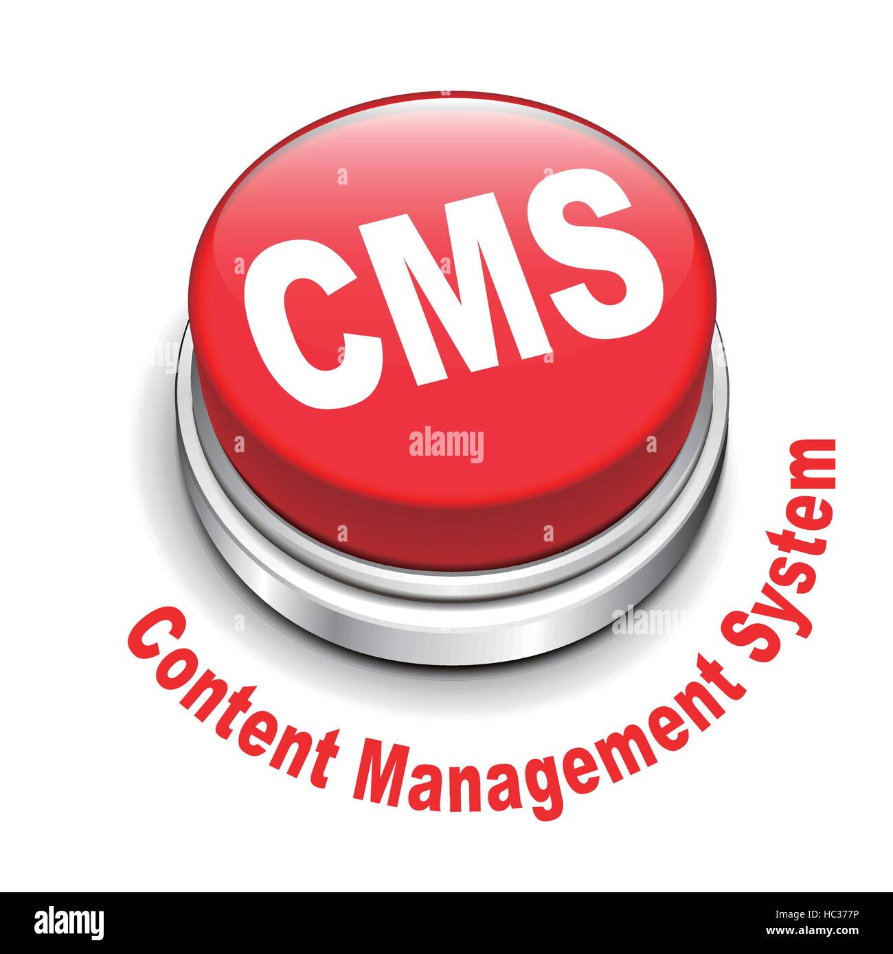 3d illustration of cms (content management system) button isolated ...