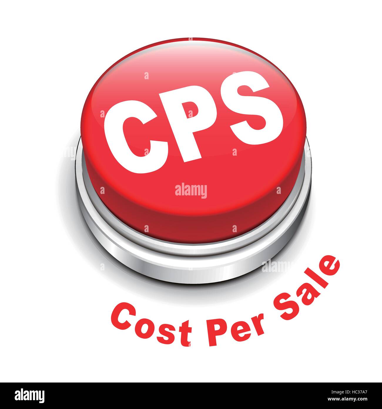3d illustration of cps cost per sale button isolated white background ...