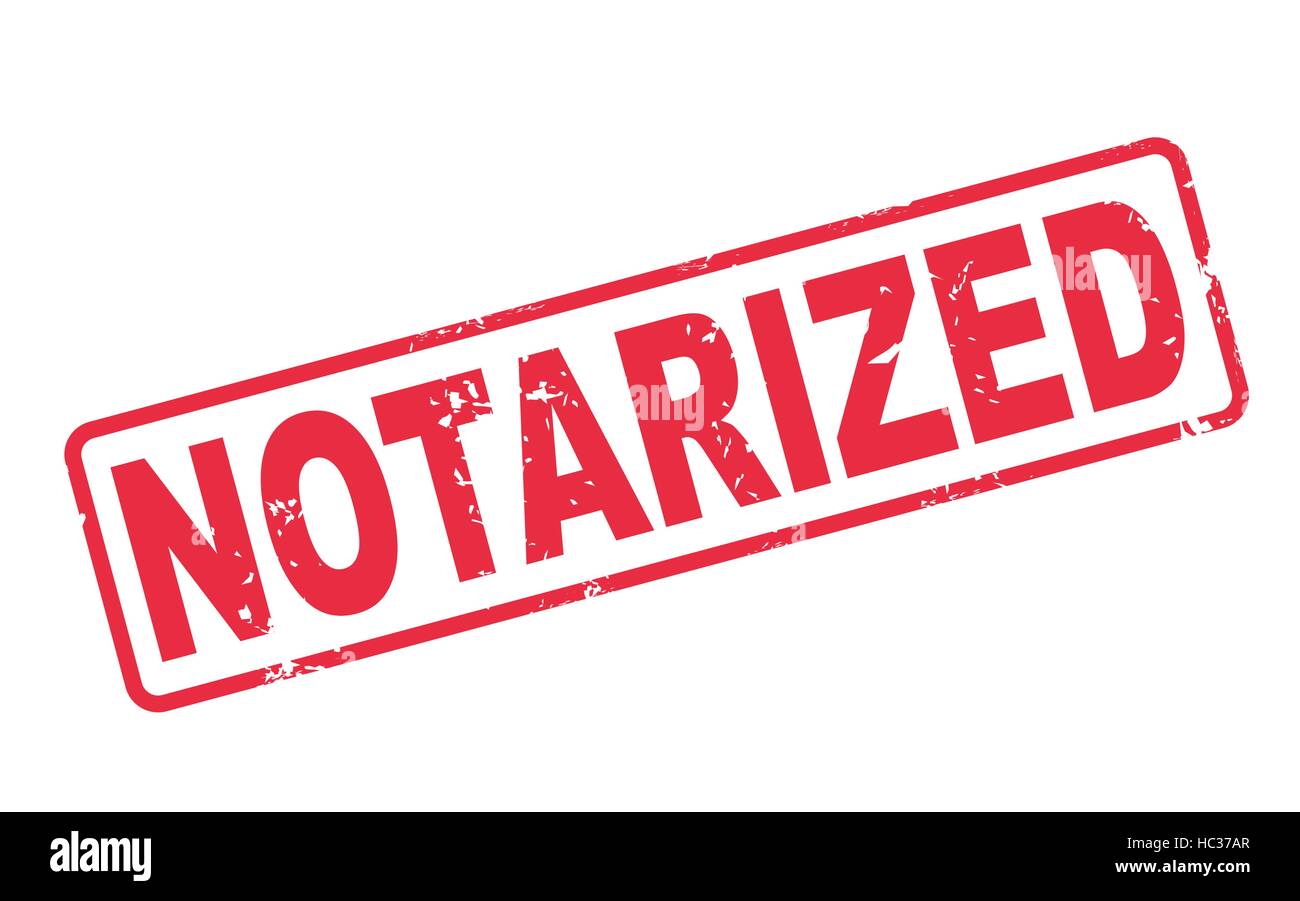 stamp notarized with red text over white background Stock Vector Image ...