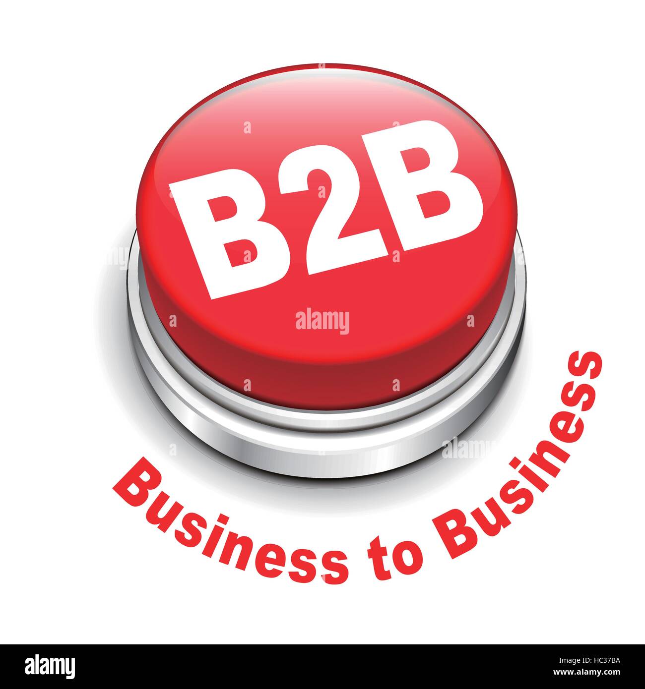 3d illustration of b2b ( business to business ) button isolated white ...