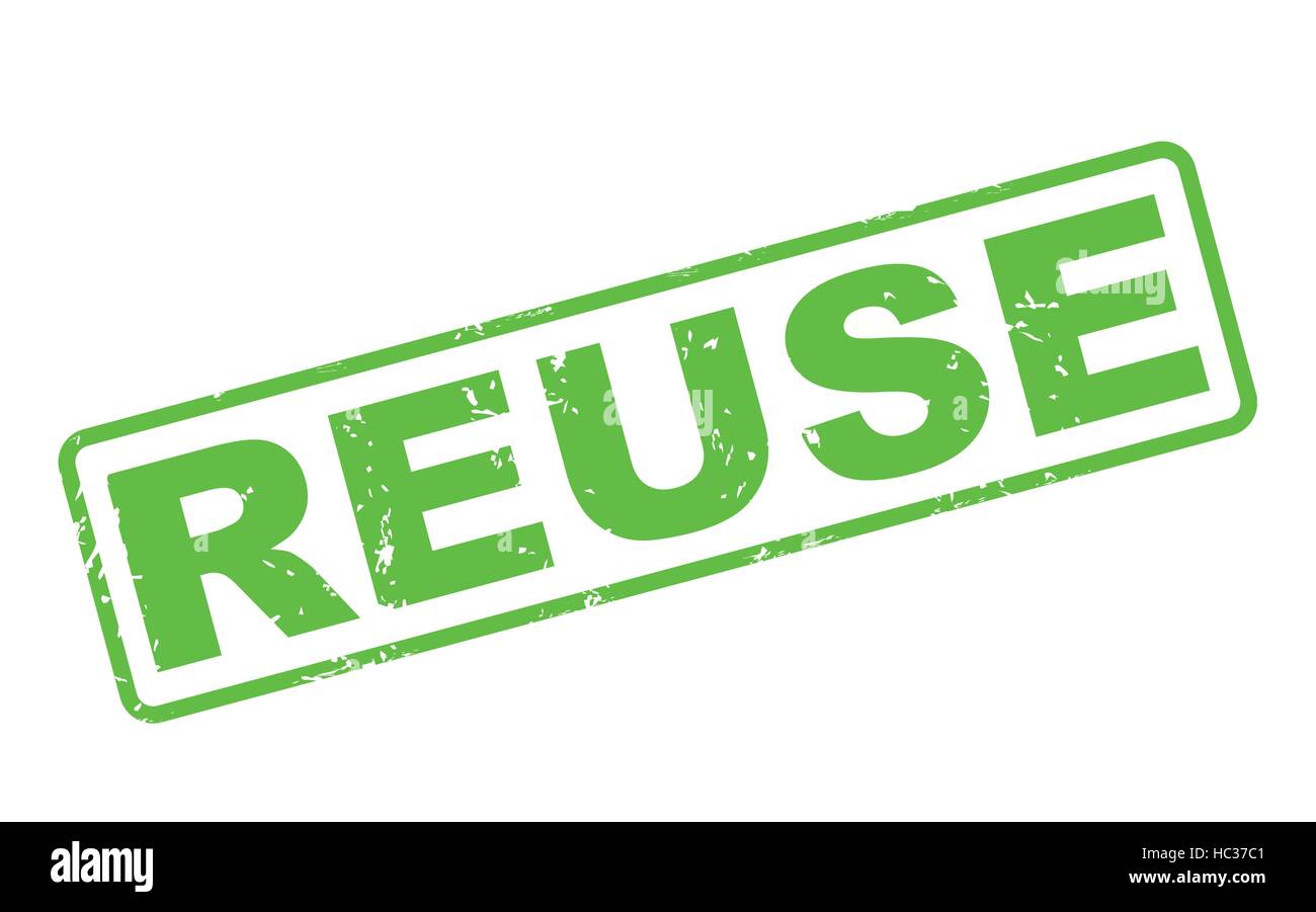 stamp reuse with green text over white background Stock Vector Image ...