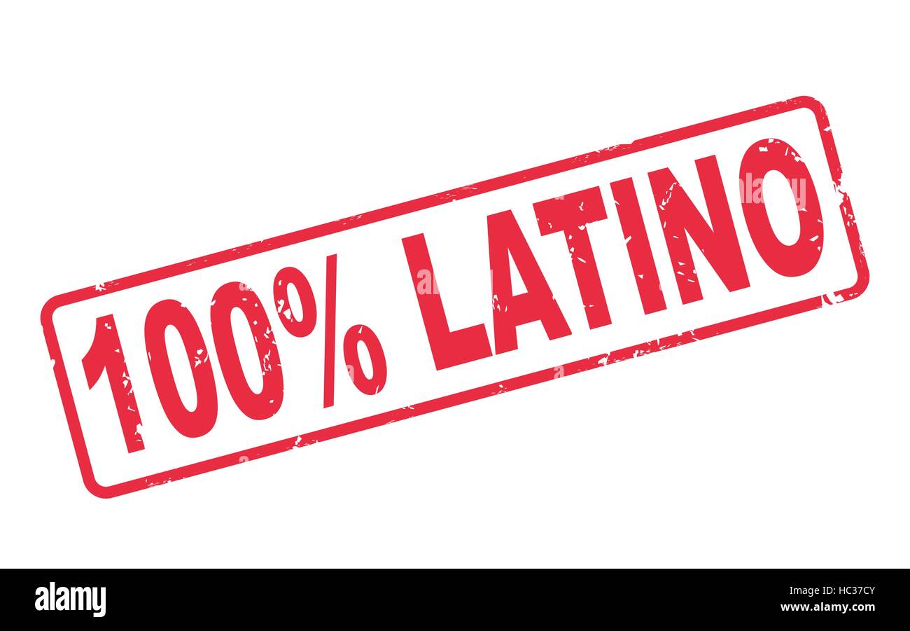 stamp 100 percent latino with red text over white background Stock ...