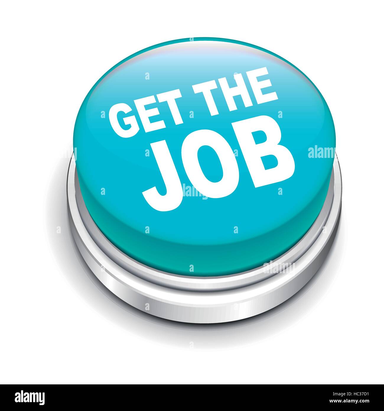 3d Illustration of shiny get the job button isolated white background ...