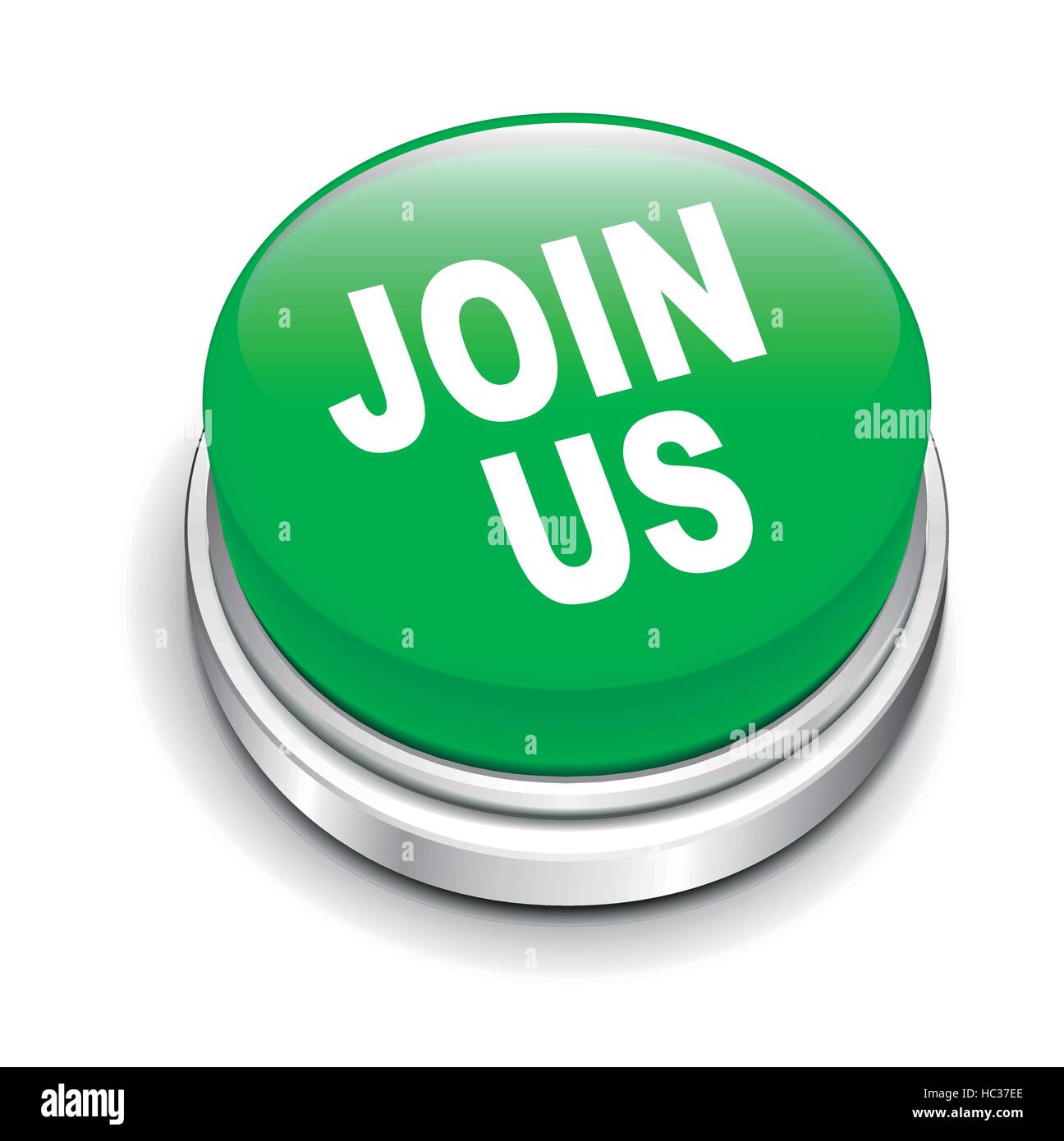 3d Illustration of shiny join us button isolated white background Stock ...