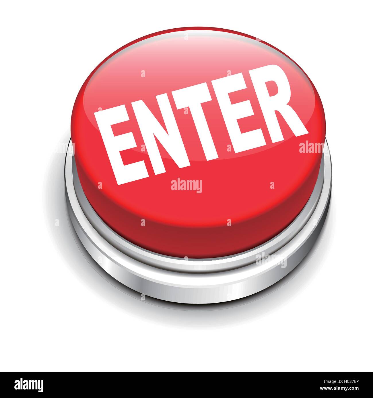 3d illustration of shiny enter button isolated white background Stock ...