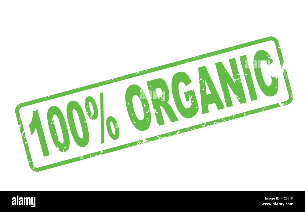 stamp 100 percent organic with green text over white background Stock ...