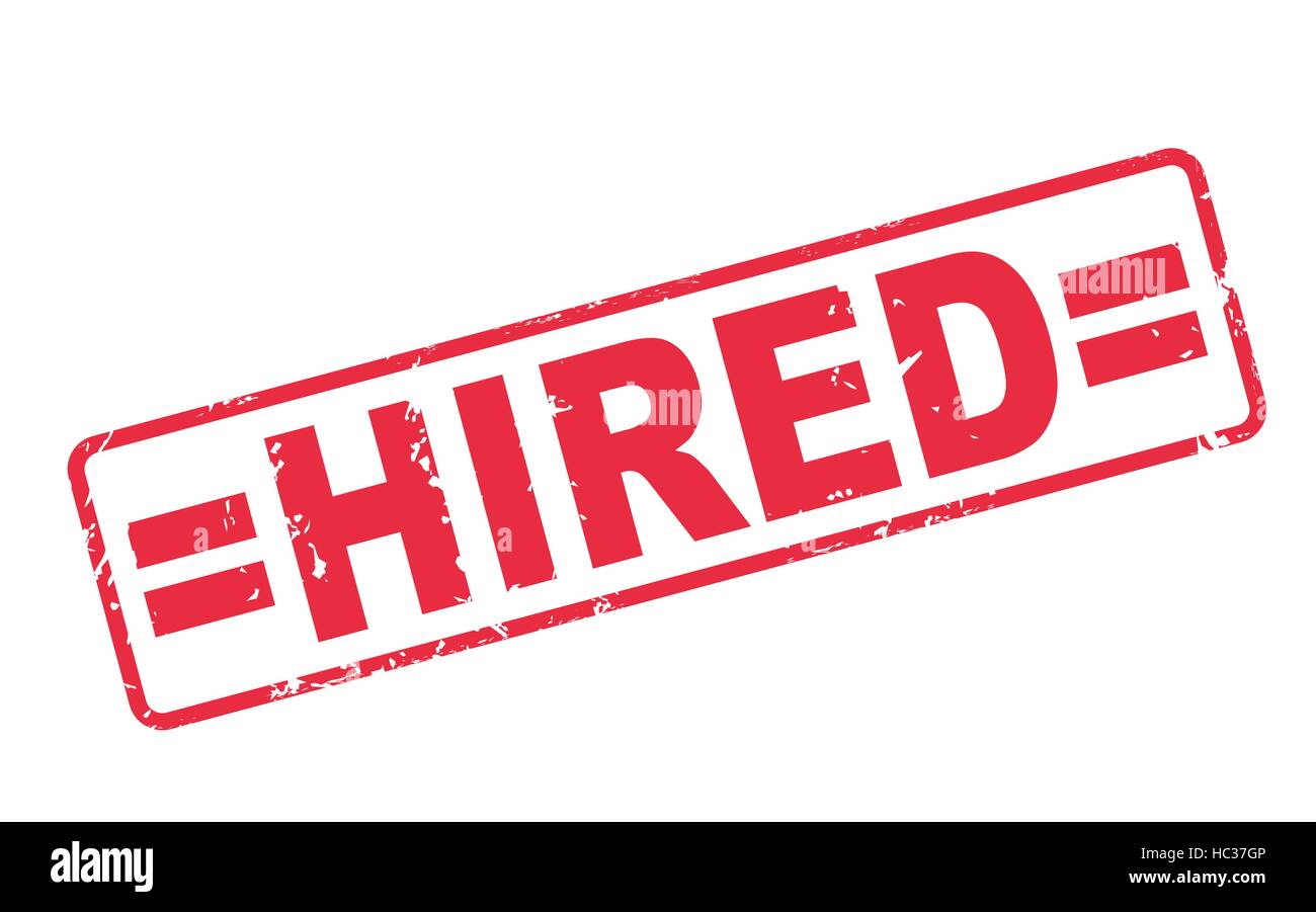 stamp hired with red text over white background Stock Vector Image ...