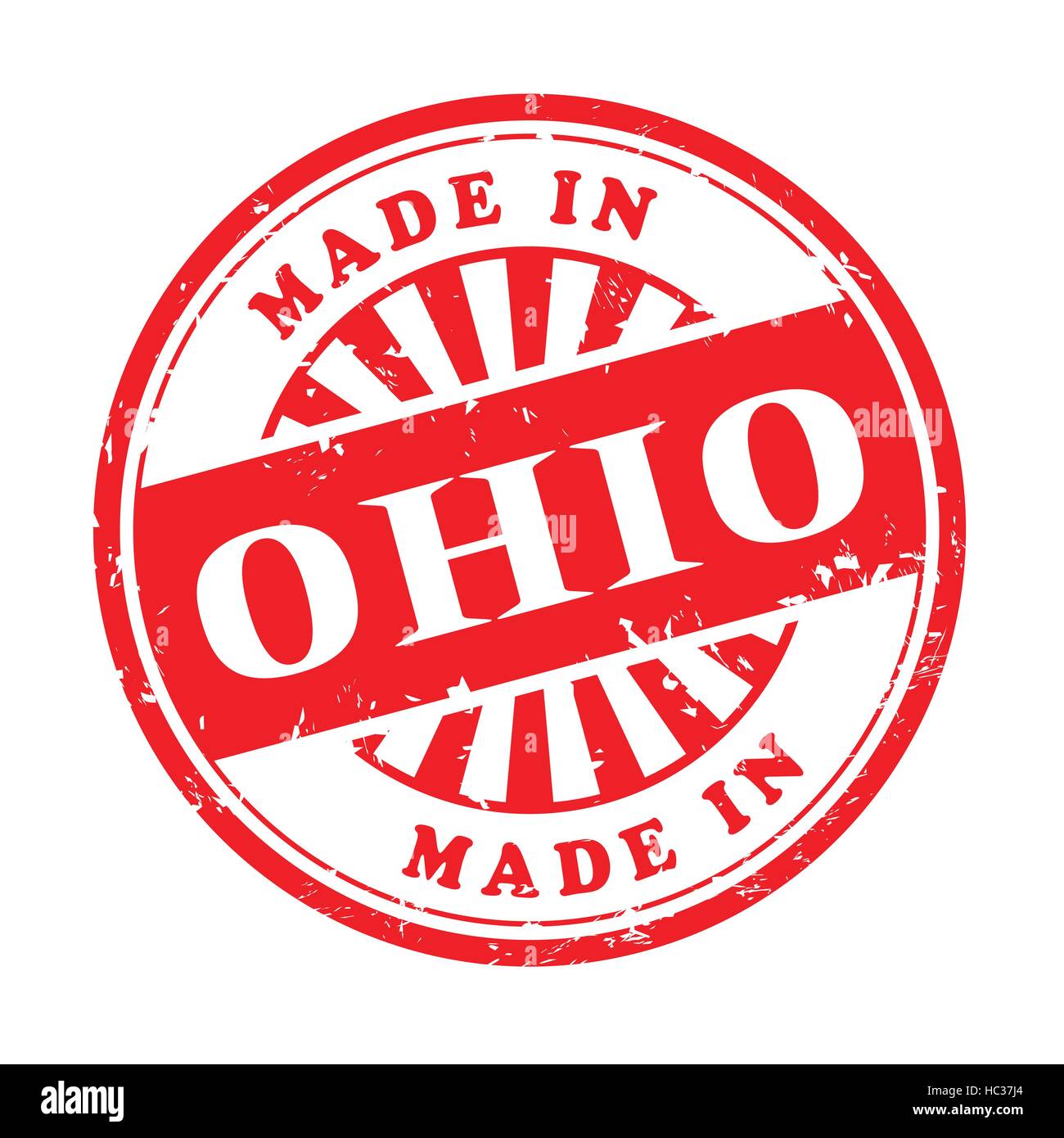 illustration of grunge rubber stamp with the text made in Ohio written ...