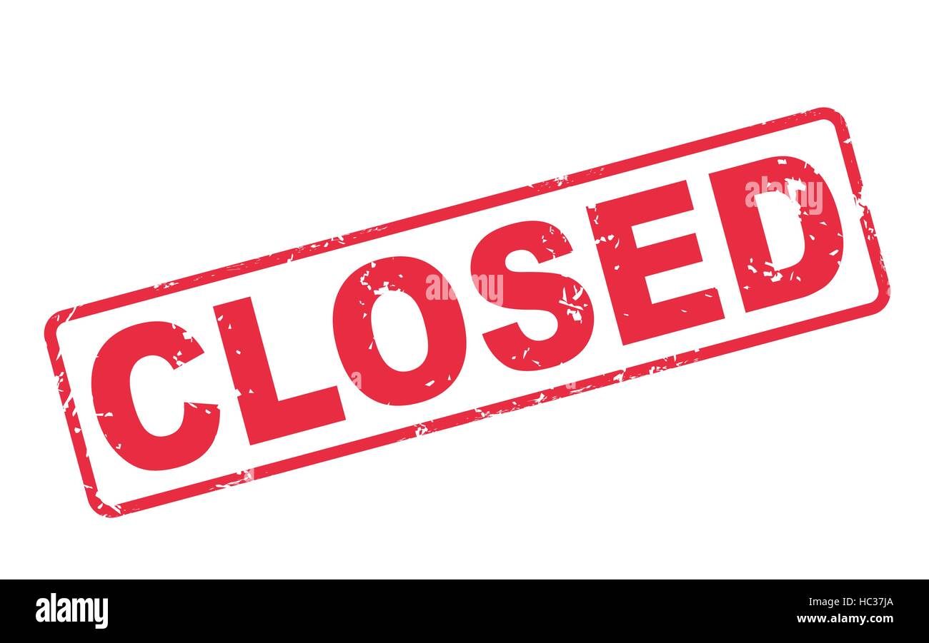 stamp closed with red text over white background Stock Vector Image ...