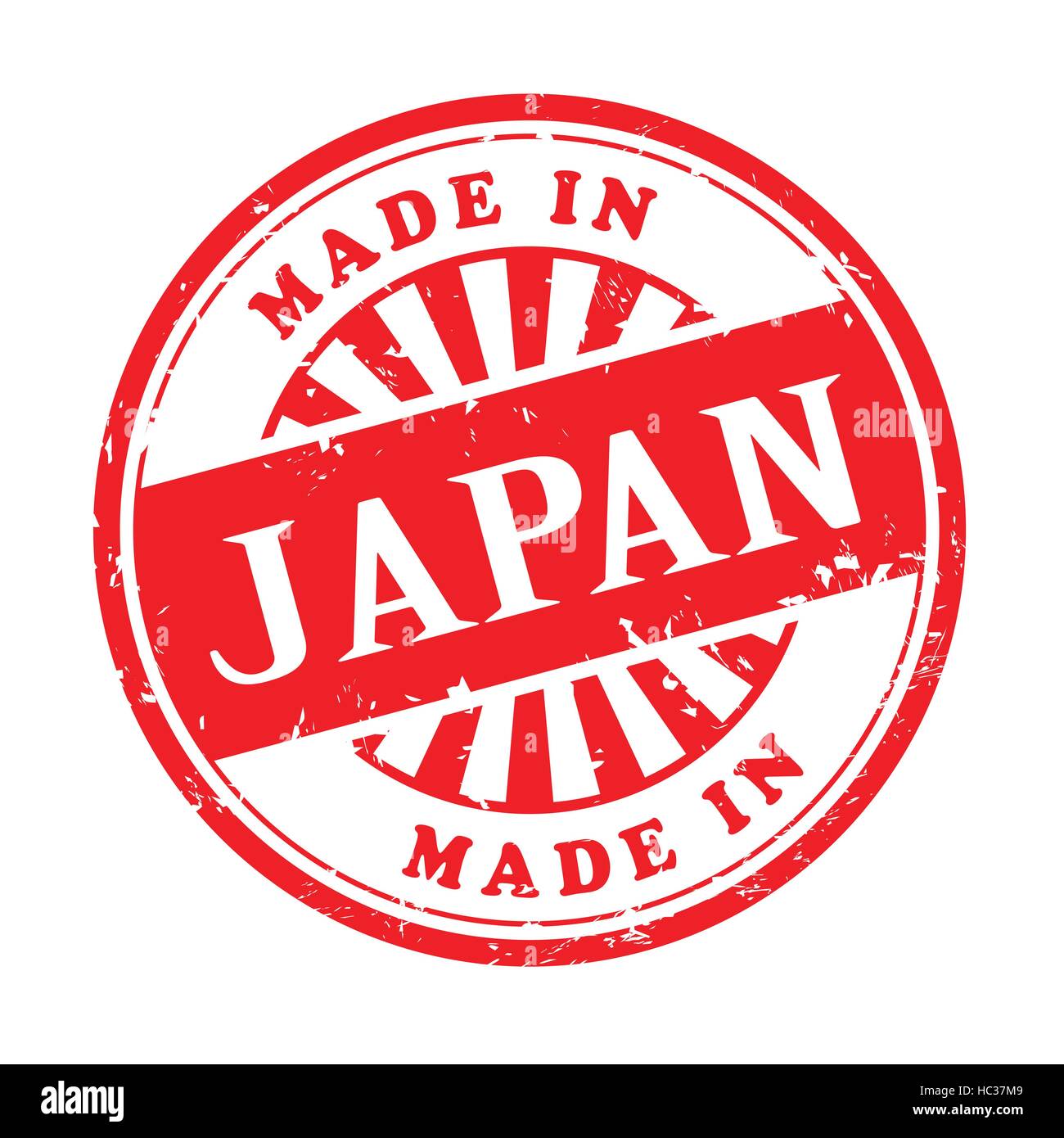 illustration of grunge rubber stamp with the text made in Japan written ...
