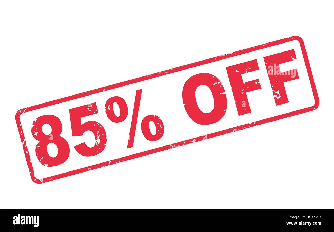 stamp 85 percent off with red text over white background Stock Vector ...
