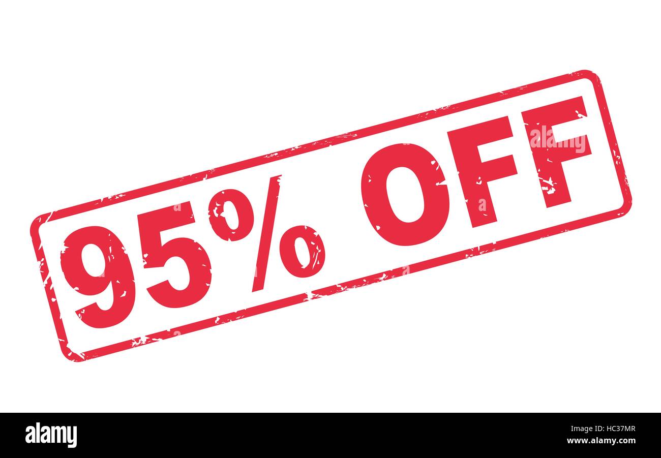 stamp 95 percent off with red text over white background Stock Vector ...