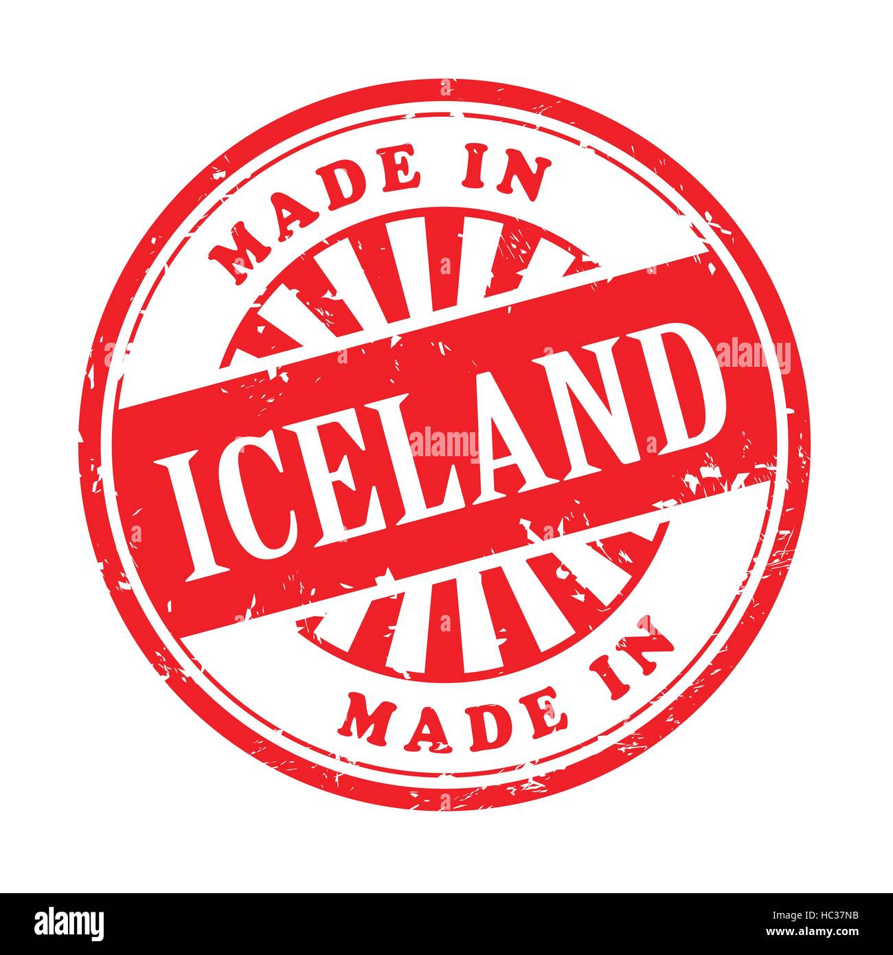 illustration of grunge rubber stamp with the text made in Iceland ...