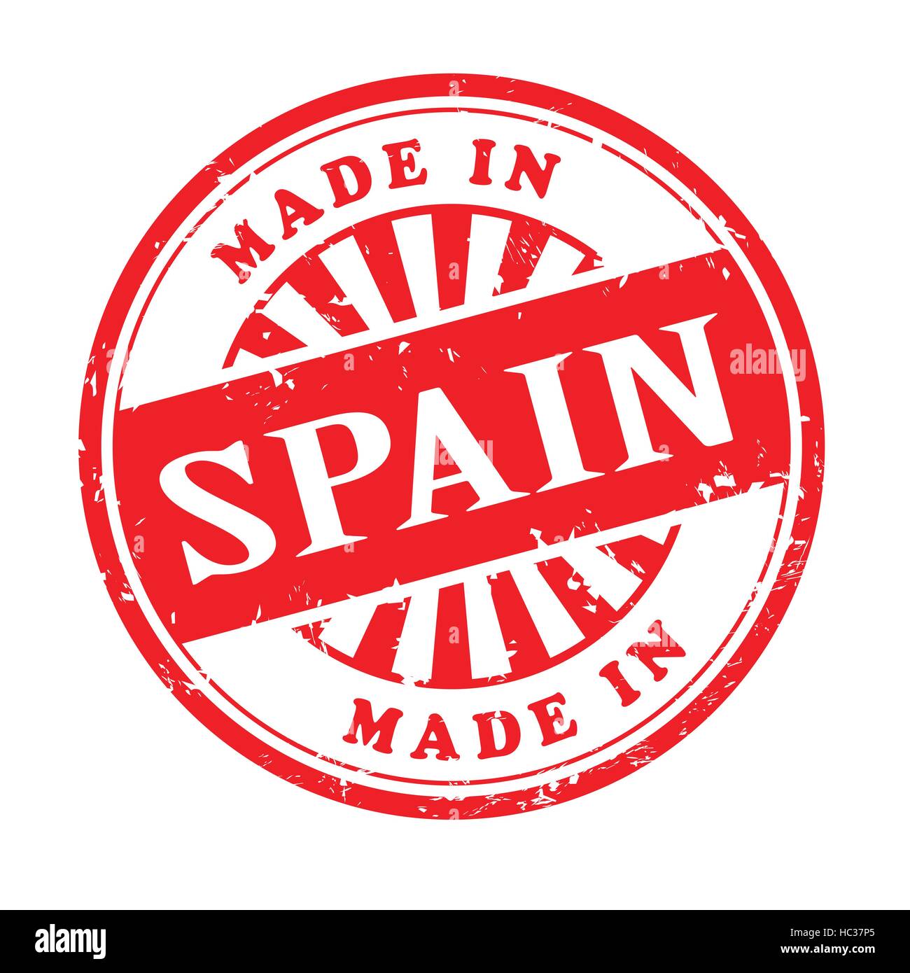 illustration of grunge rubber stamp with the text made in Spain written ...