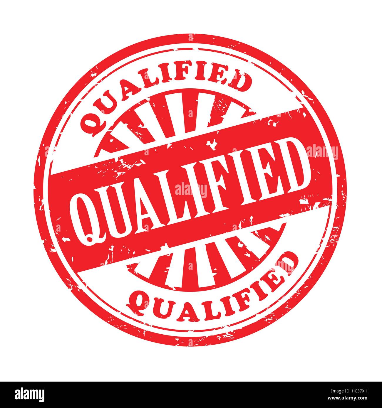 illustration of grunge rubber stamp with the text qualified written ...