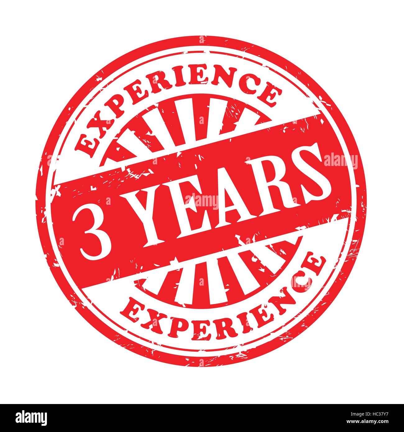 illustration of grunge rubber stamp with the text 3 years experience ...