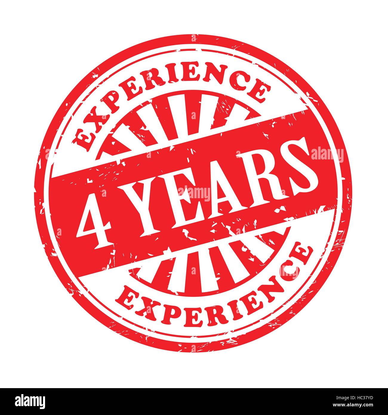 illustration of grunge rubber stamp with the text 4 years experience ...