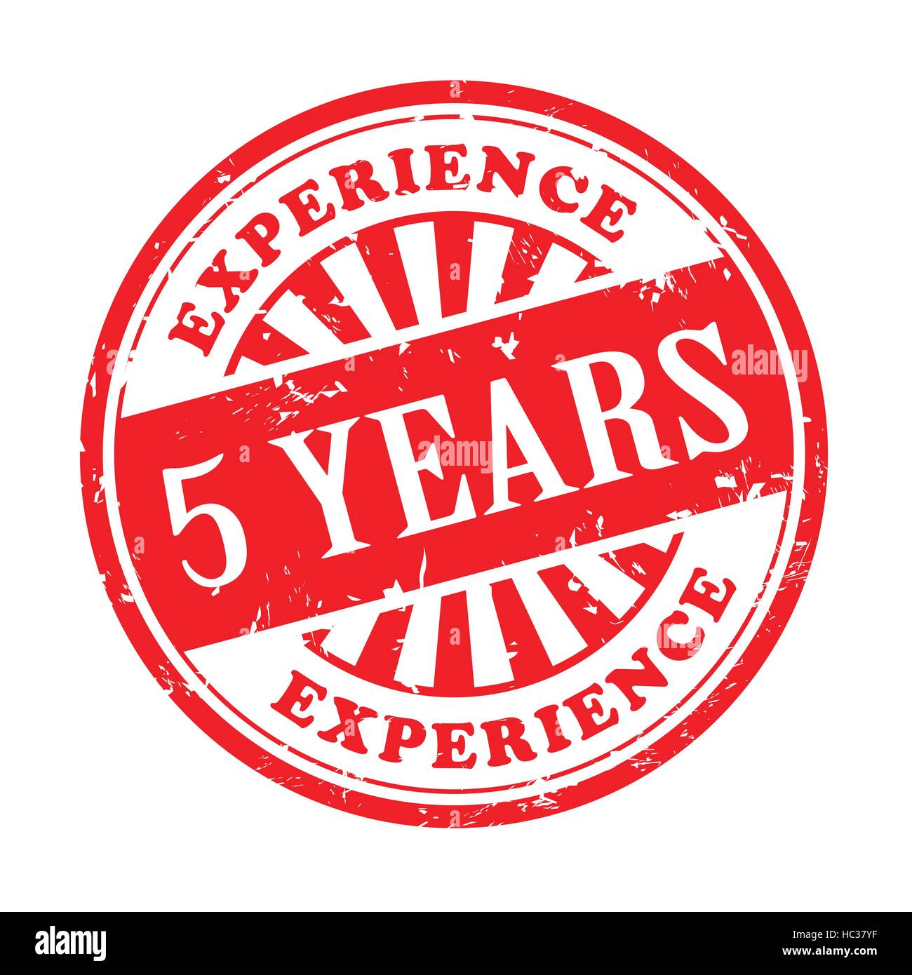 illustration of grunge rubber stamp with the text 5 years experience ...