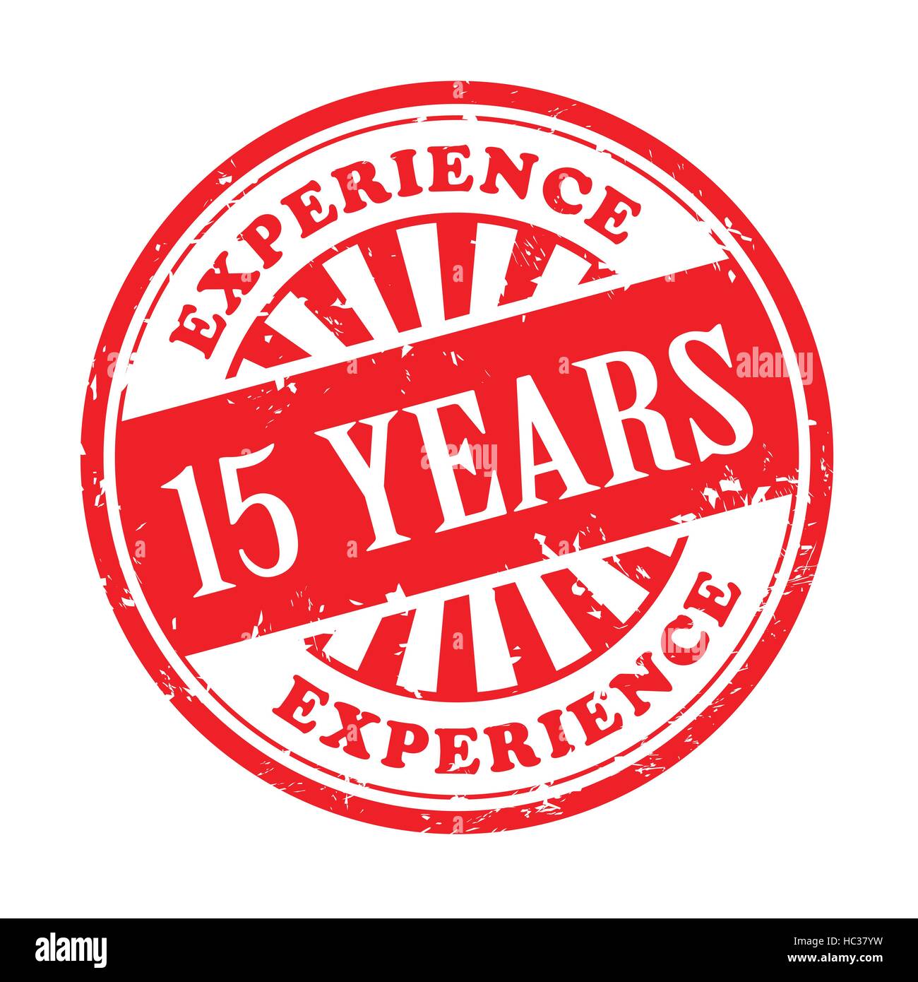 illustration of grunge rubber stamp with the text 15 years experience ...