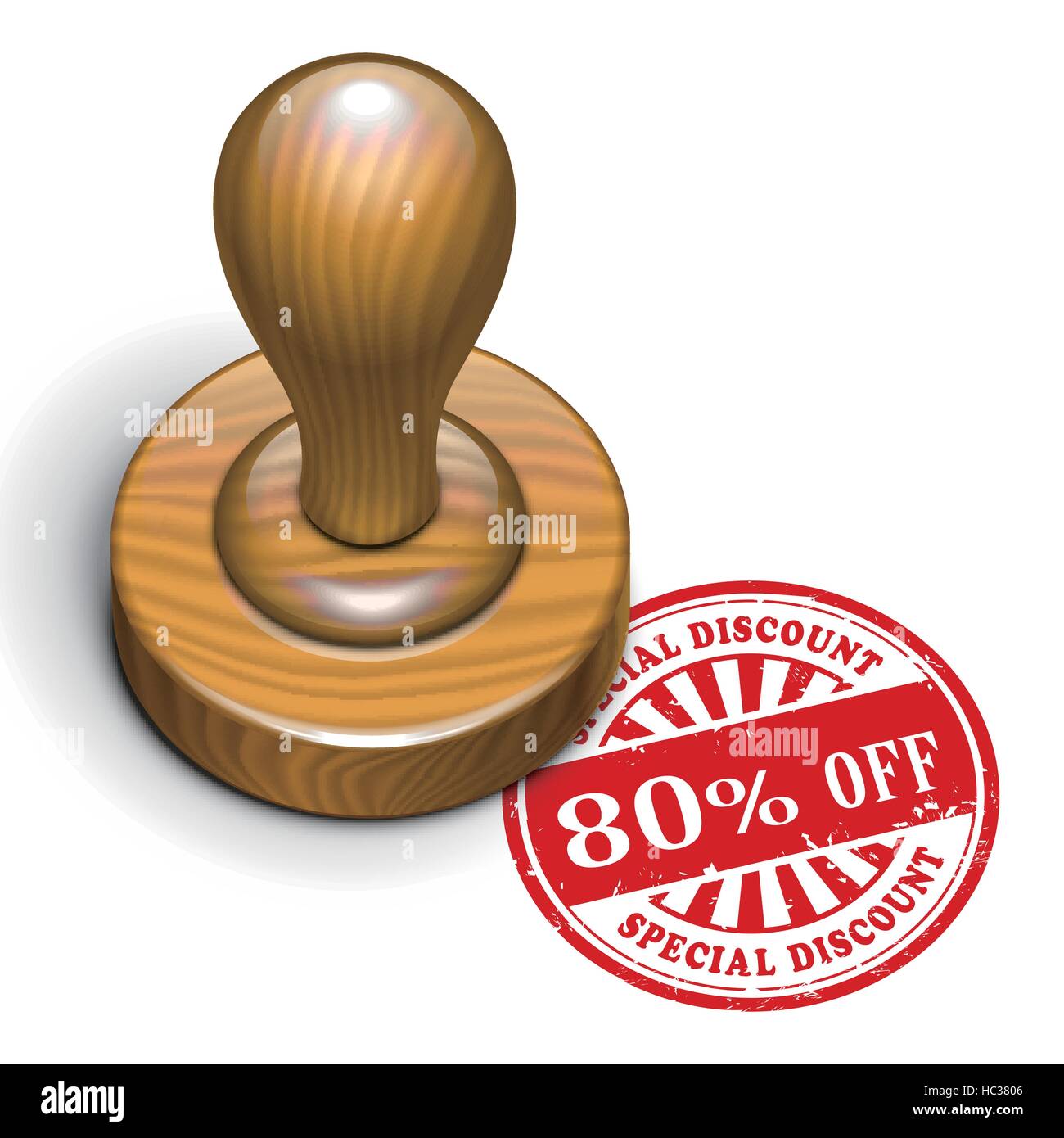 illustration of grunge rubber stamp with the text 80 percent off ...