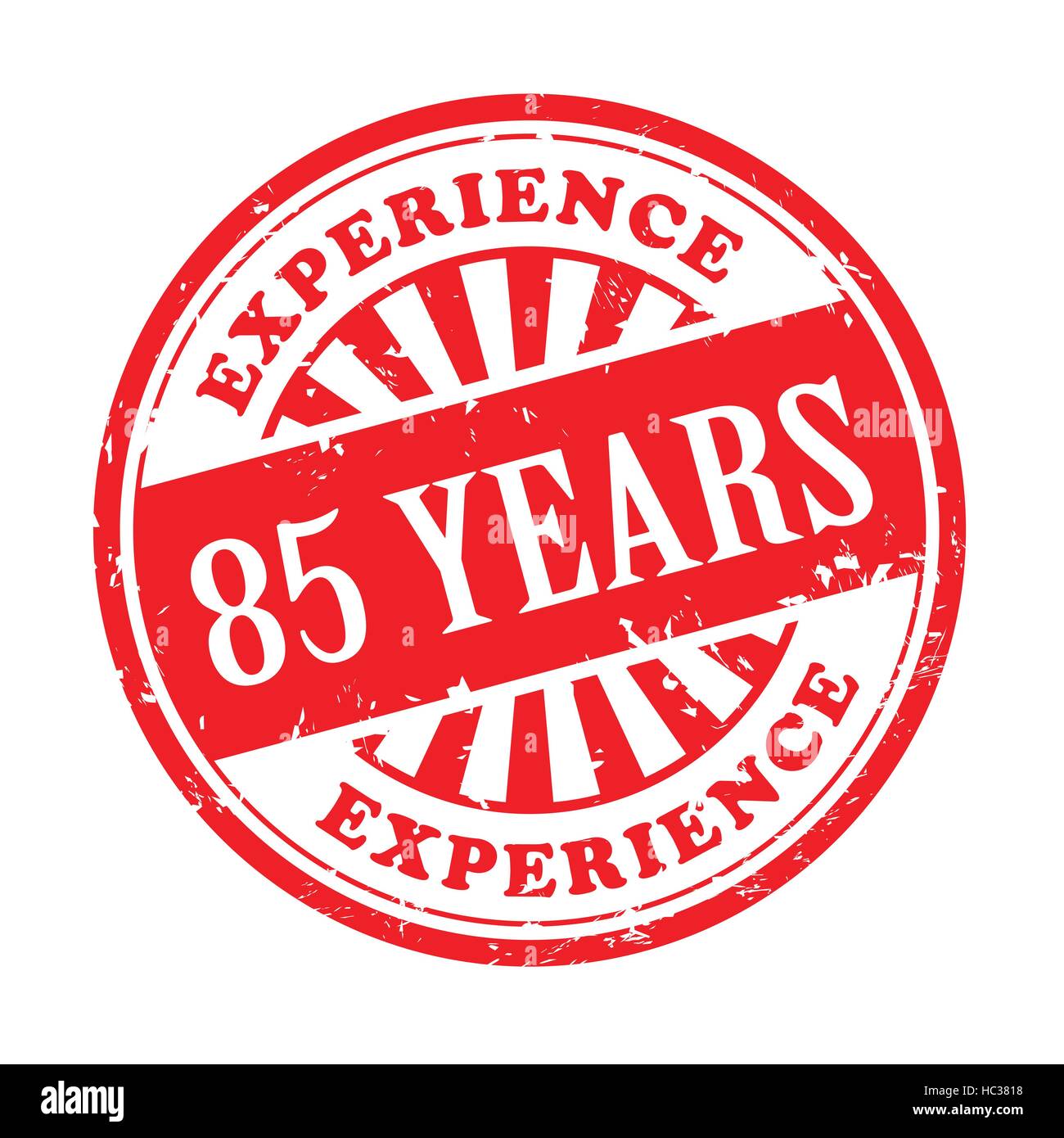 illustration of grunge rubber stamp with the text 85 years experience ...