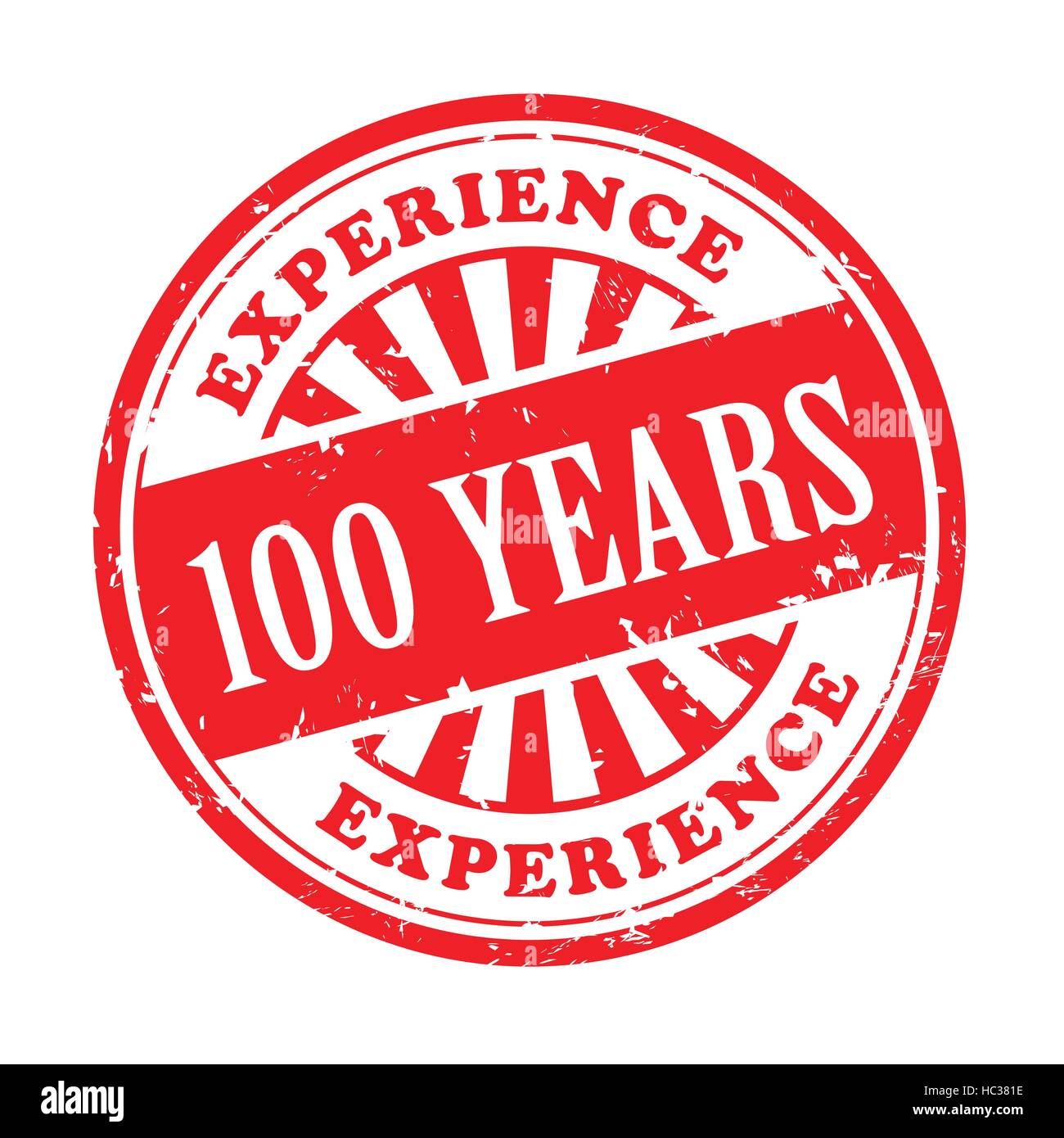illustration of grunge rubber stamp with the text 100 years experience ...