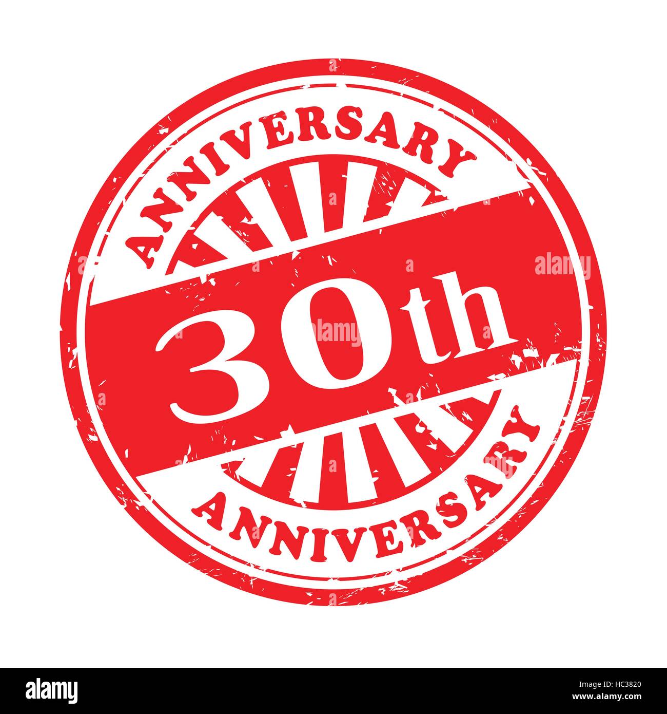 illustration of grunge rubber stamp with the text 30th anniversary ...