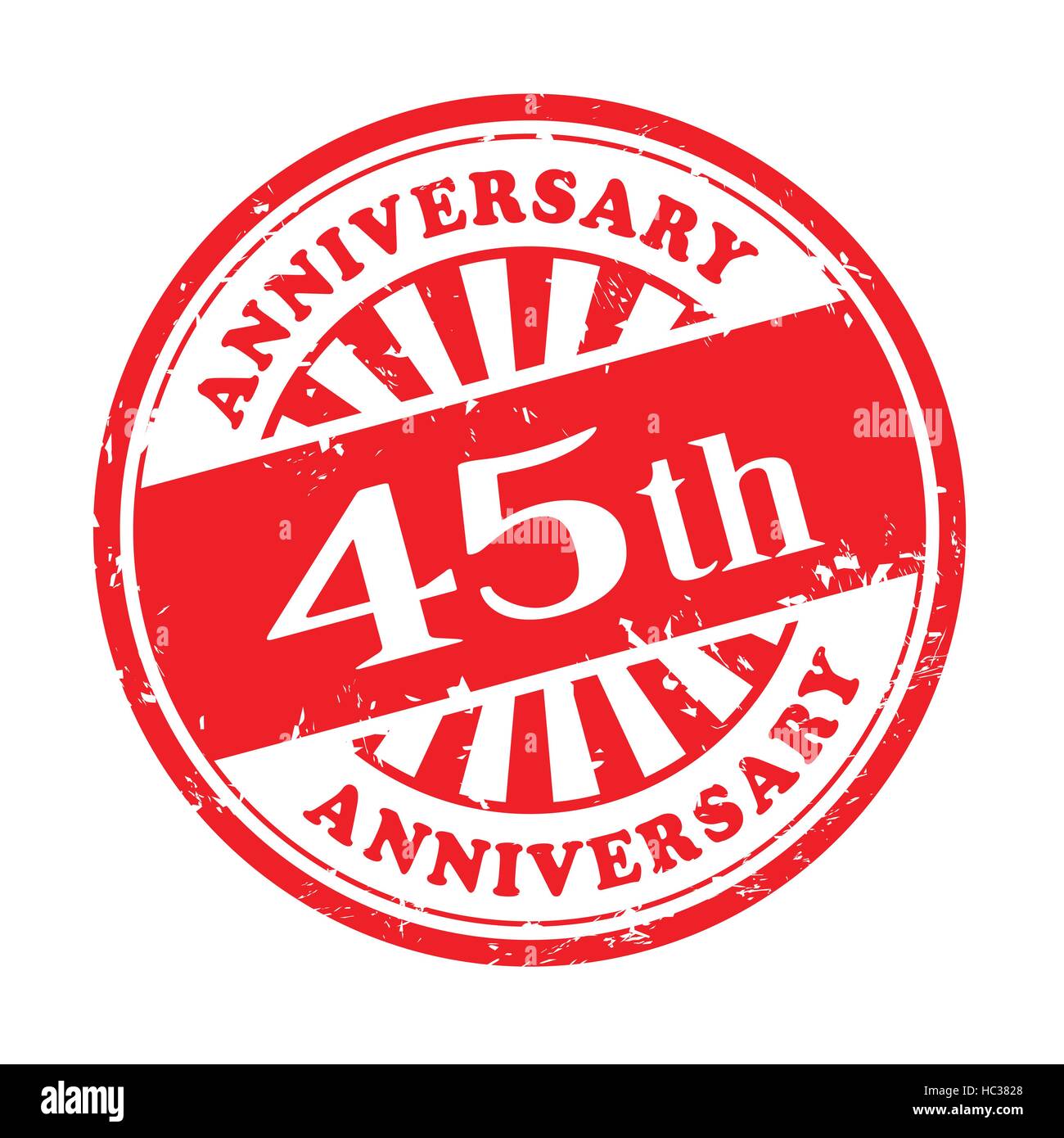 illustration of grunge rubber stamp with the text 45th anniversary ...