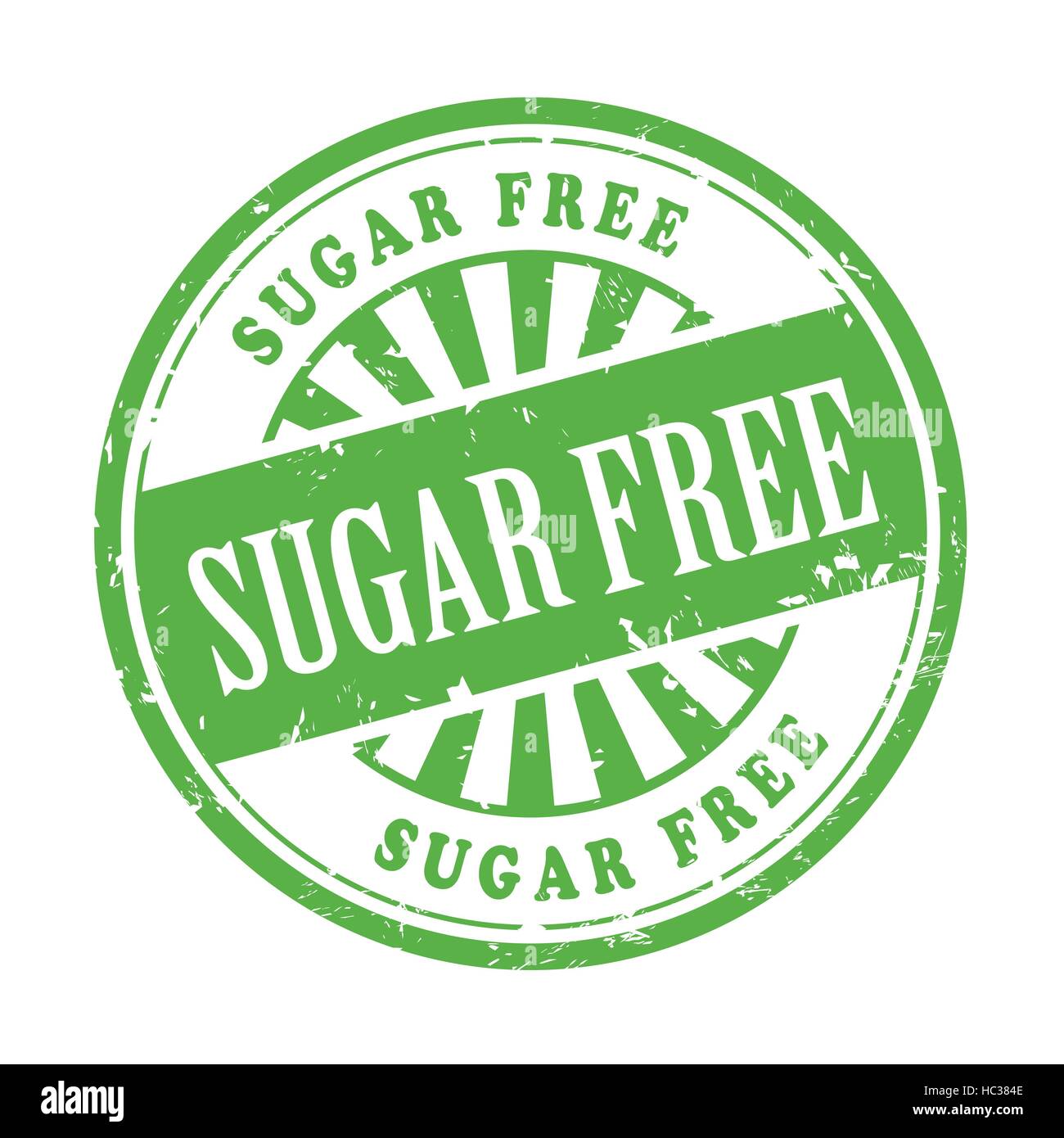 illustration of grunge rubber stamp with the text sugar free written ...
