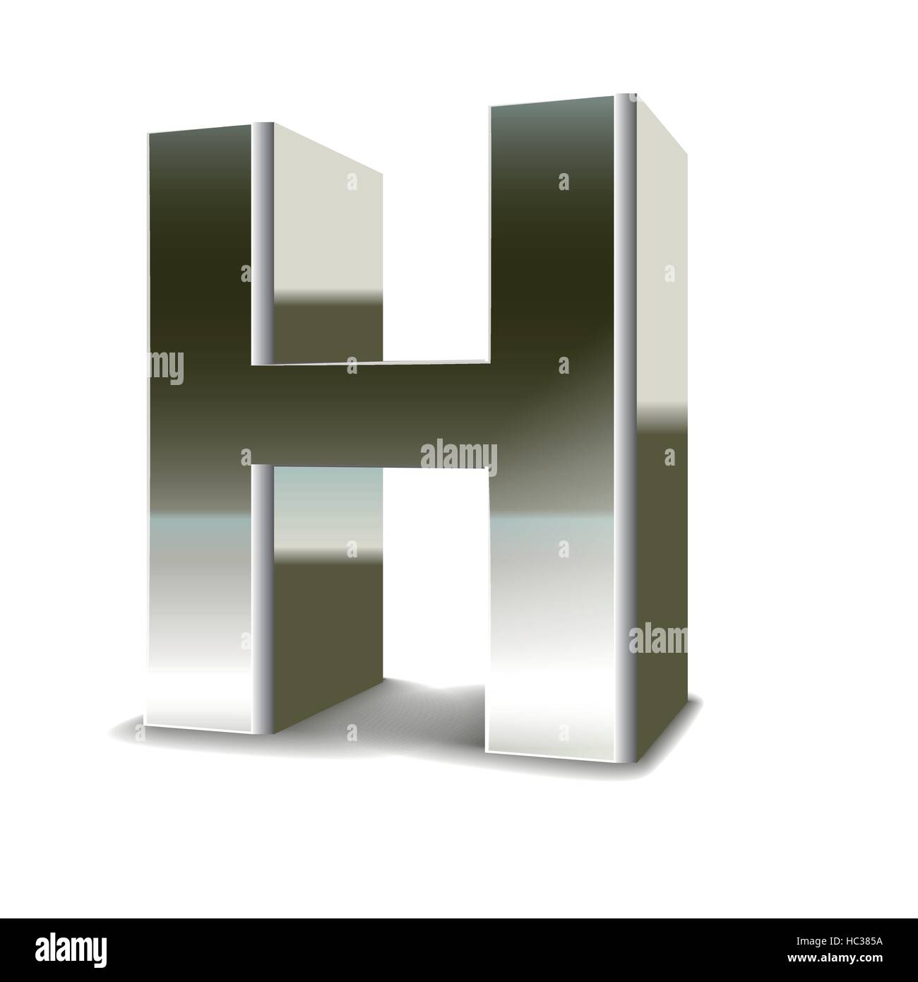 3d silver steel letter H isolated white background Stock Vector Image ...