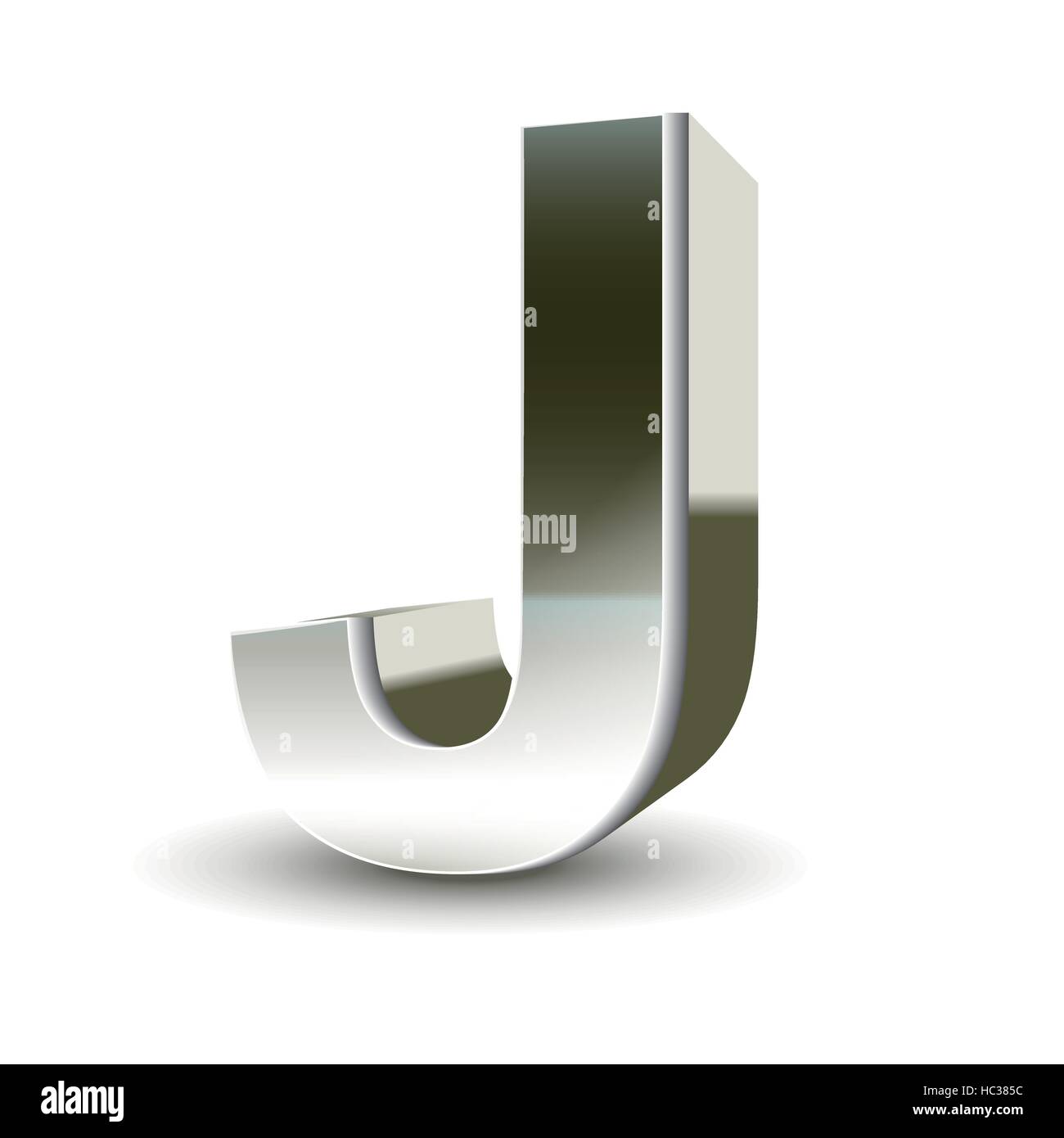 3d silver steel letter J isolated white background Stock Vector Image ...
