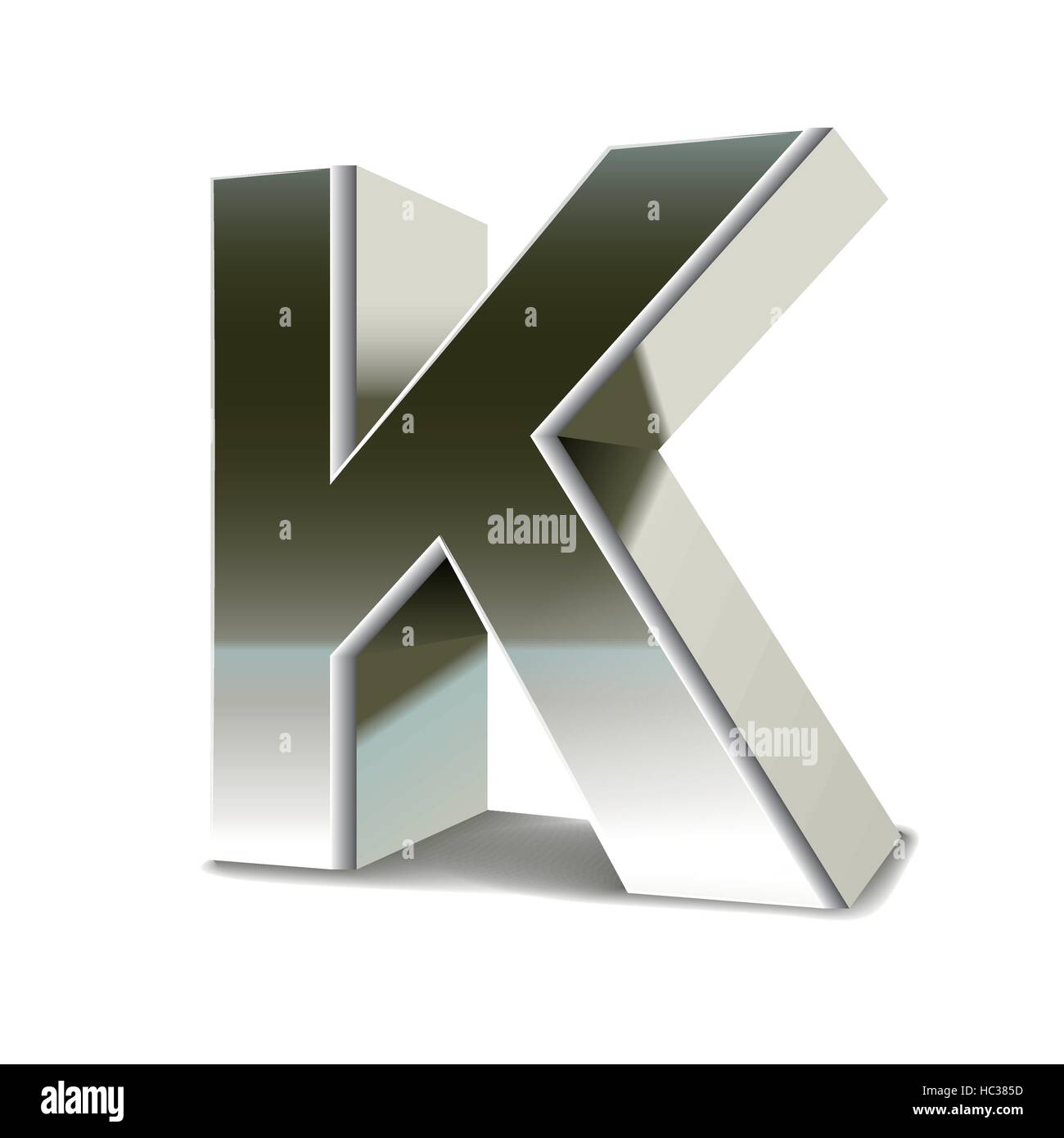 3d silver steel letter K isolated white background Stock Vector Image ...