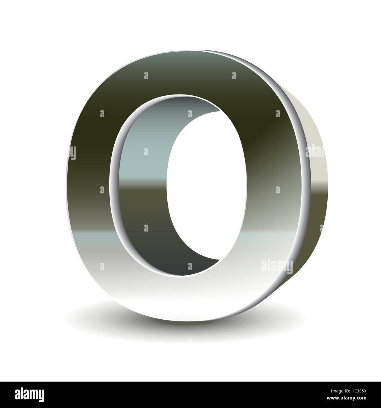 3d silver steel letter O isolated white background Stock Vector Image ...