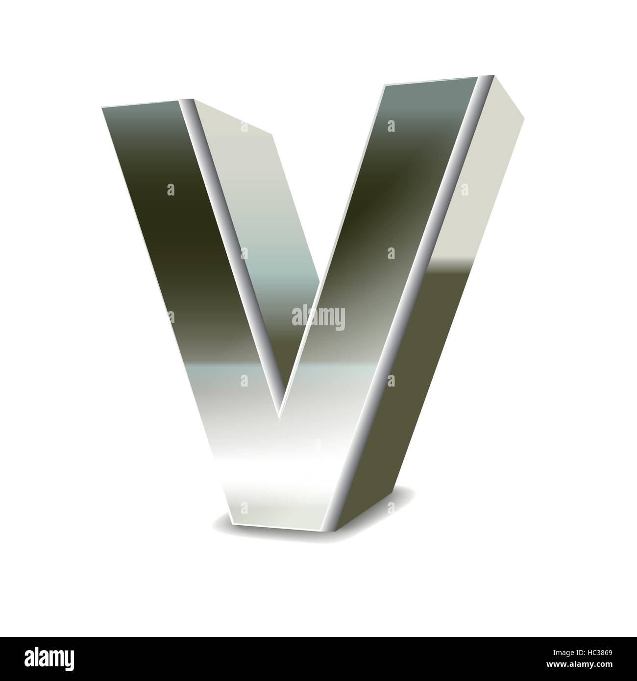 3d silver steel letter V isolated white background Stock Vector Image ...