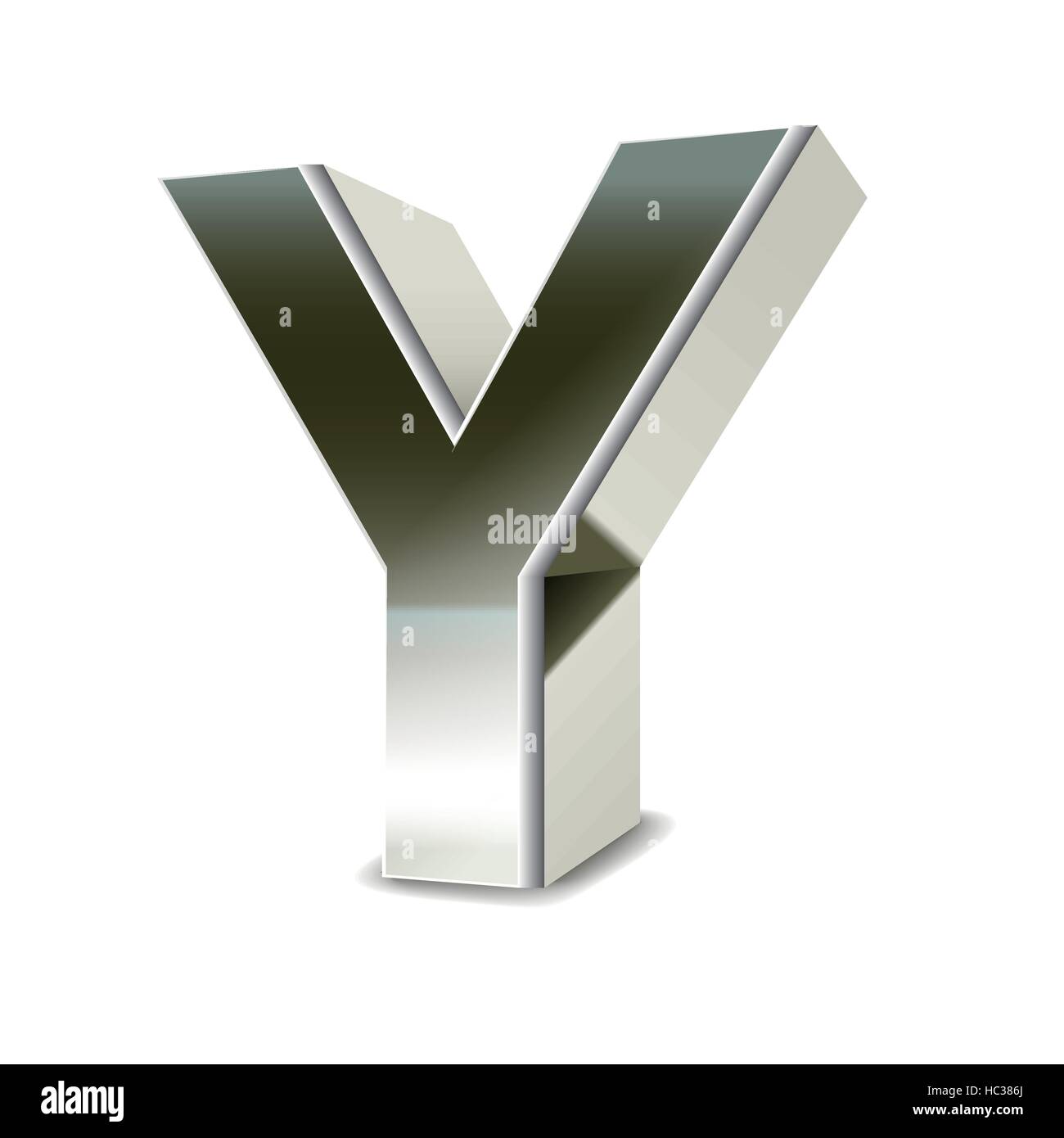 3d silver steel letter Y isolated white background Stock Vector Image ...