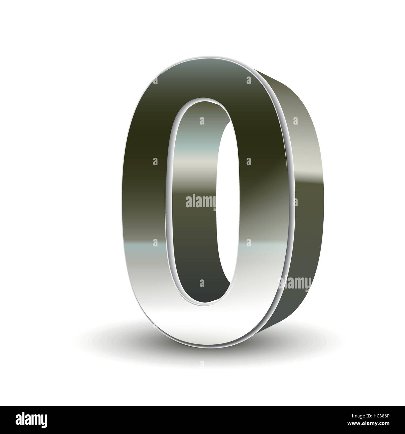 3d silver steel number 0 isolated white background Stock Vector Image ...