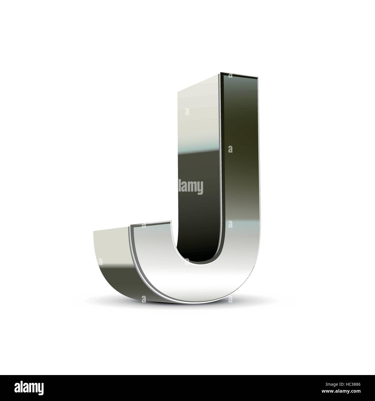 3d silver steel letter J isolated white background Stock Vector Image ...