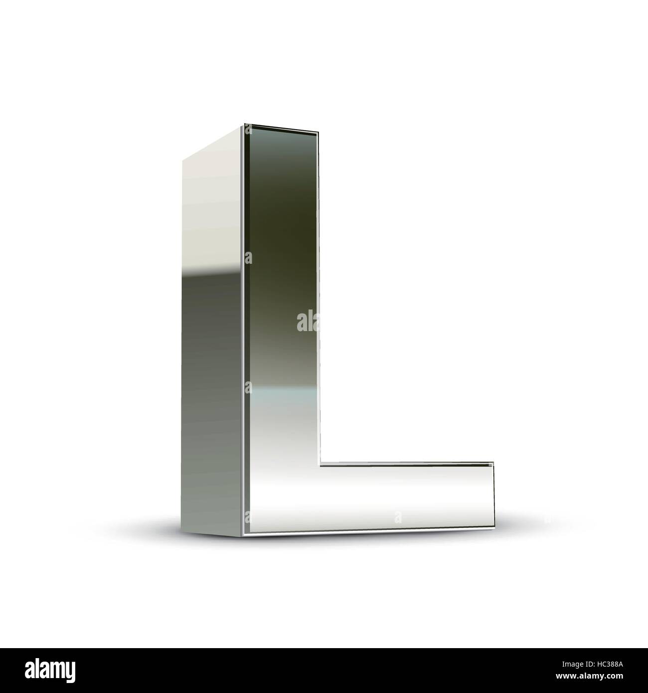 3d silver steel letter L isolated white background Stock Vector Image ...