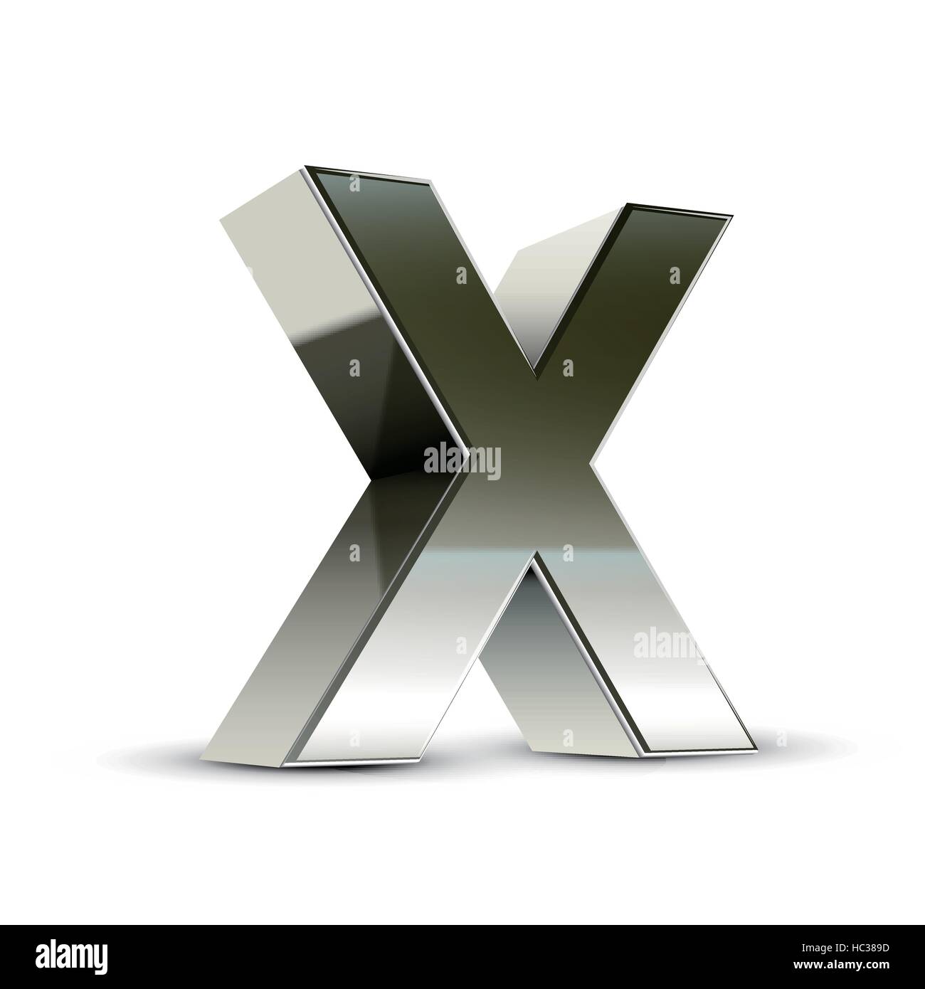 3d silver steel letter X isolated white background Stock Vector Image ...